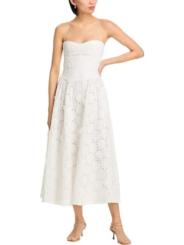 Bardot Estie Broderie Maxi Dress - Orchid White