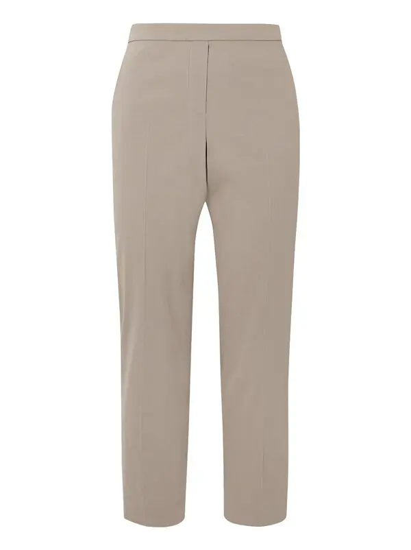 Theory Stretch Organic Linen-blend Straight-leg Trousers - Brown