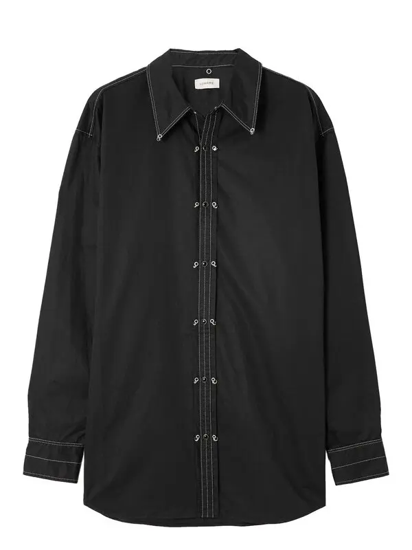 LEMAIRE Embellished Cotton Shirt - Black