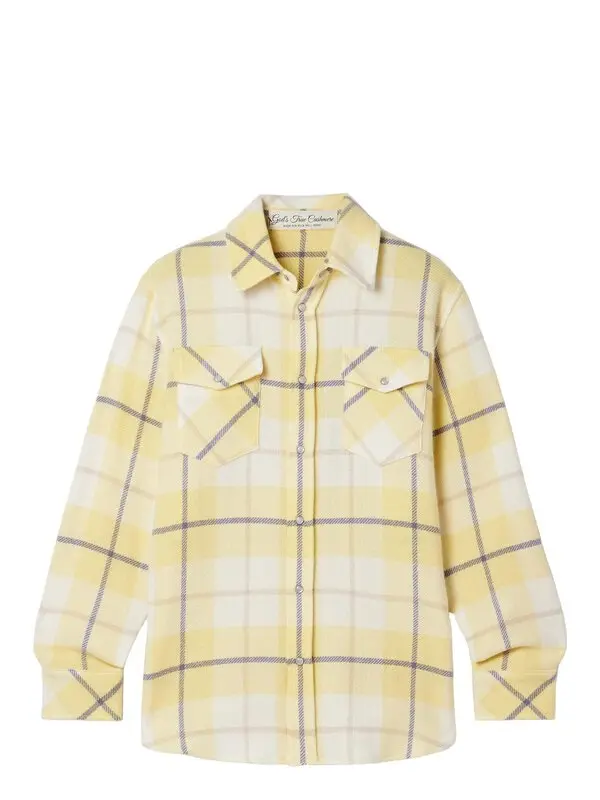 GOD’S TRUE CASHMERE Dreamer Checked Cashmere Shirt - Yellow