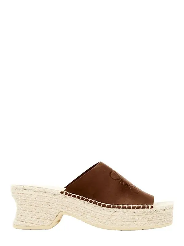 Loewe Petal Espadrille Platform Sandals - Brown