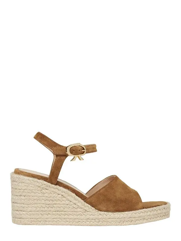GIANVITO ROSSI Suede Espadrille Wedge Sandals - Texas Naturale