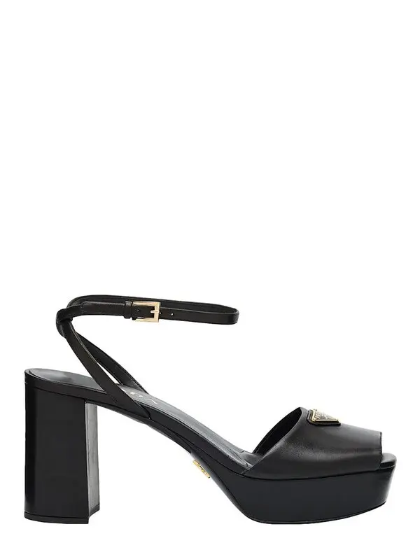 Prada Nappa Triangle Peep-toe Platform Sandals - F0002 - Ne