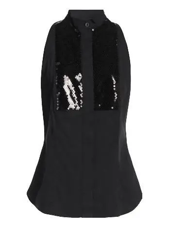 8PM Cotton Shirt With Appliqués And Sequins - Black