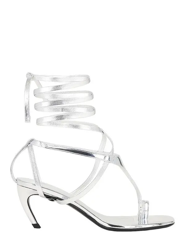 Attico Nova Metallic Sandals - Silver