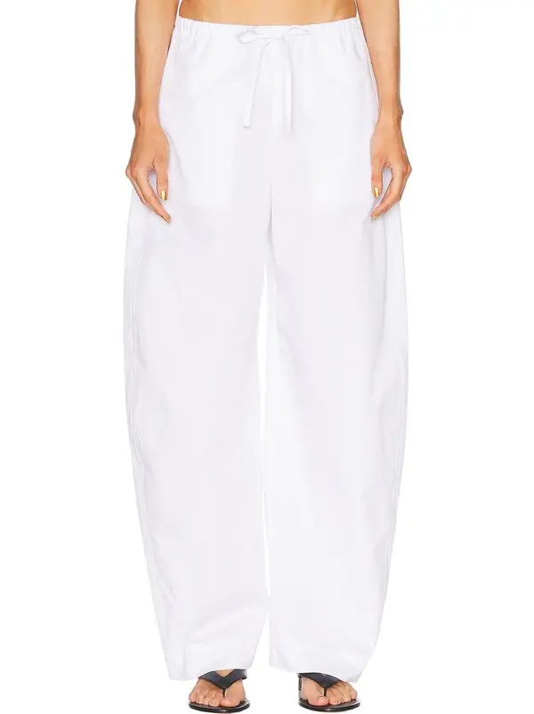 EAVES Lana Barrel Leg Pant - White
