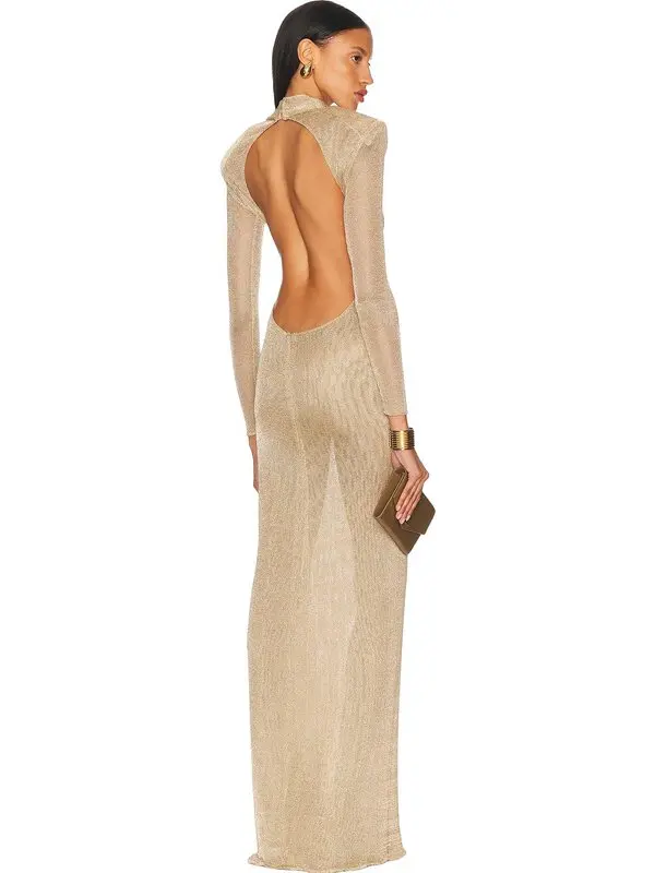 THE NEW ARRIVALS ILKYAZ OZEL Donyale Maxi Dress - Sable D'afrique