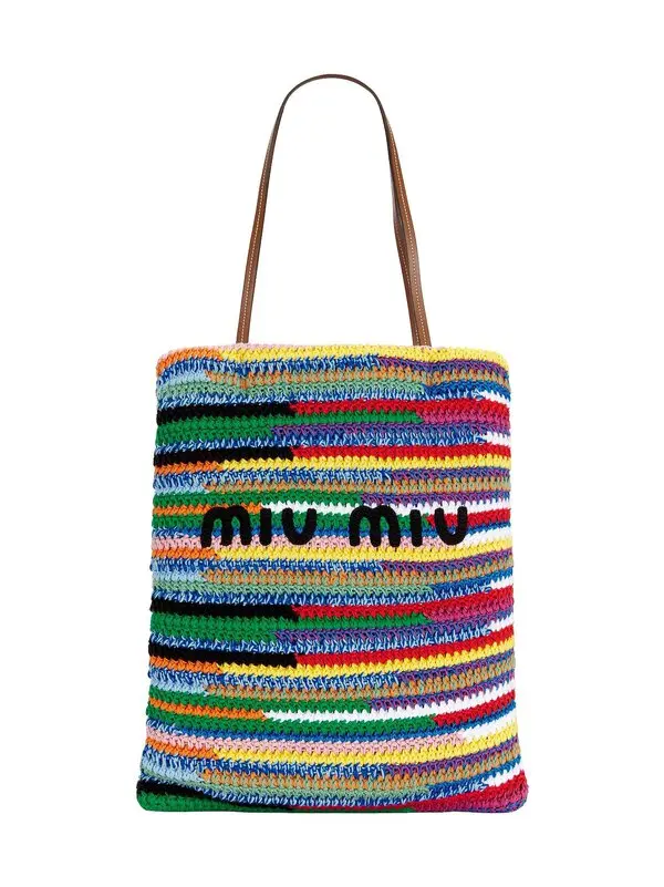 Miu Miu Cotone Crochet Tote Bag - Multicolor