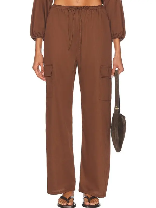 LESET Yoko Drawstring Pant - Chocolate