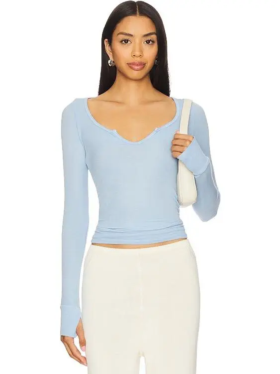Michael Lauren Maeve Long Sleeve Top - Cerulean