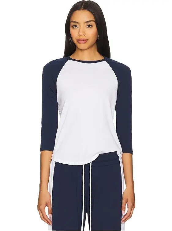 Michael Lauren Katya Raglan 3/4 Sleeve Tee - Astral Navy