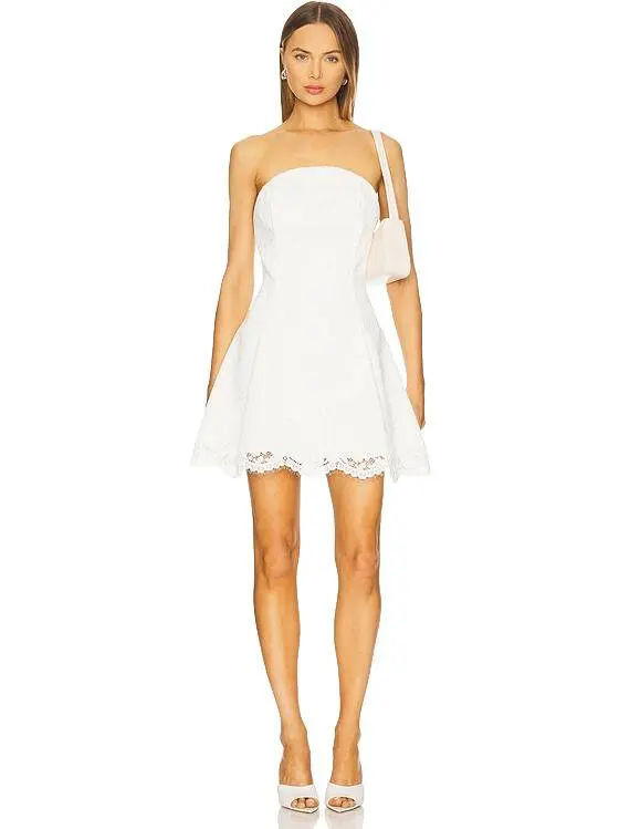 Amanda Uprichard Romilly Strapless Lace Dress - White