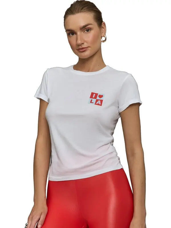 Carbon38 I Love La Ruched Tee - White