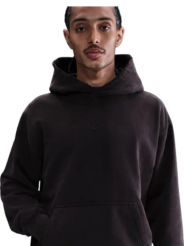 Nike Solo Swoosh French Terry Pullover Hoodie - Black