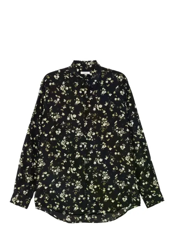 CALMLENCE Flower-print Shirt - Black