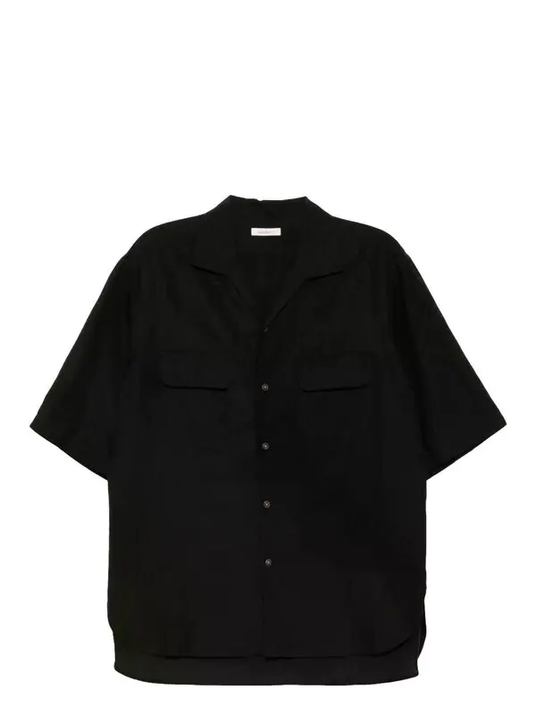 CALMLENCE Classic Open-collar Shirt - Black