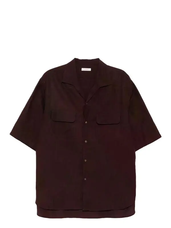 CALMLENCE Open-collared Shirt - Brown
