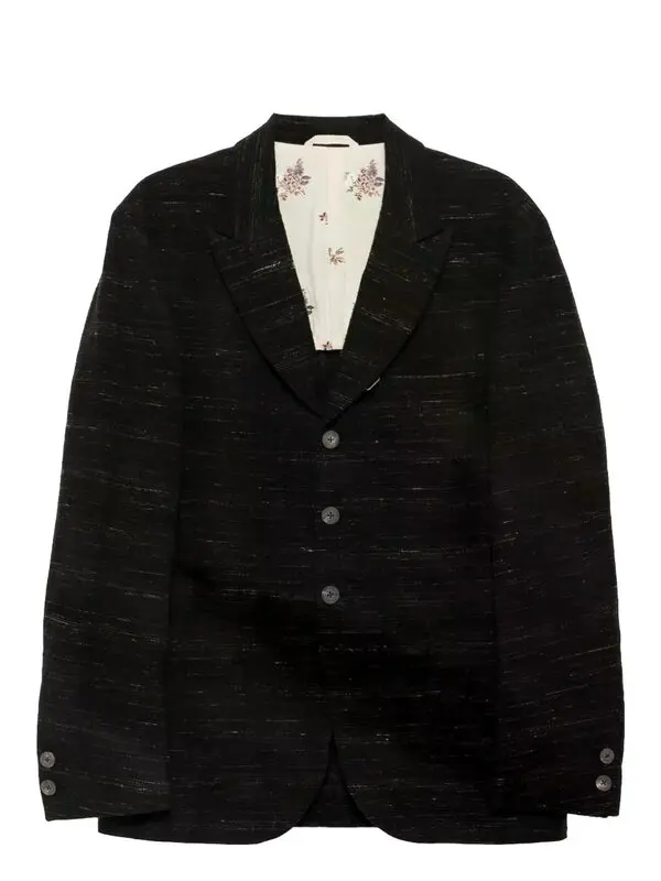 CALMLENCE Peaked Lapel Sack Blazer - Black