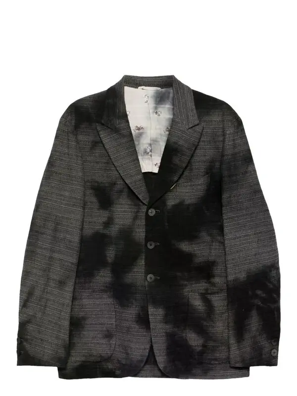 CALMLENCE Peaked Lapel Sack Blazer - Black