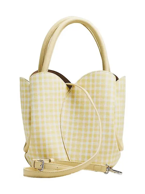 MELIE BIANCO Tulip Top-handle Crossbody Tote - Yellow Check