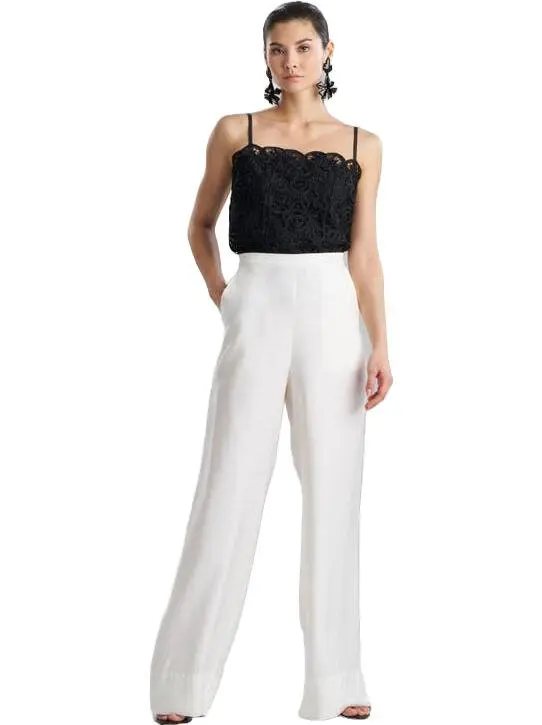 Natori Cotton Silk Twill Trouser - White