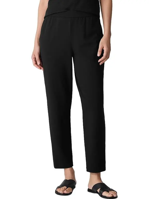 Eileen Fisher High Waisted Tapered Ankle Pants - Black