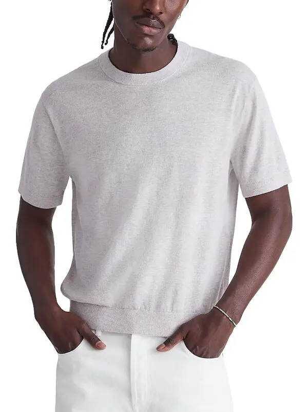 Madewell Regular Fit Short Sleeve Sweater - Heather Pewter