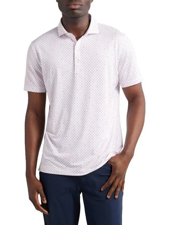 Johnnie-o Gambit Card Suit Print Prep-formance Golf Polo - White