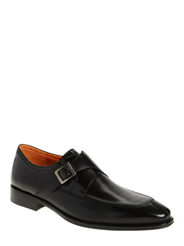 Mezlan Pego Monk Strap Shoe - Black