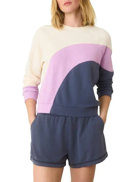 Marine Layer Colorblock Cotton Terry Sweatshirt - Cool Wave