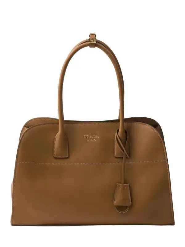 Prada Large Leather Tote - Brown