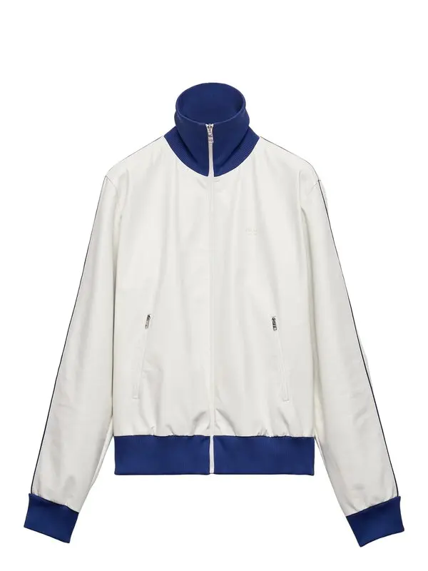 Prada Nappa Leather Blouson Jacket - White