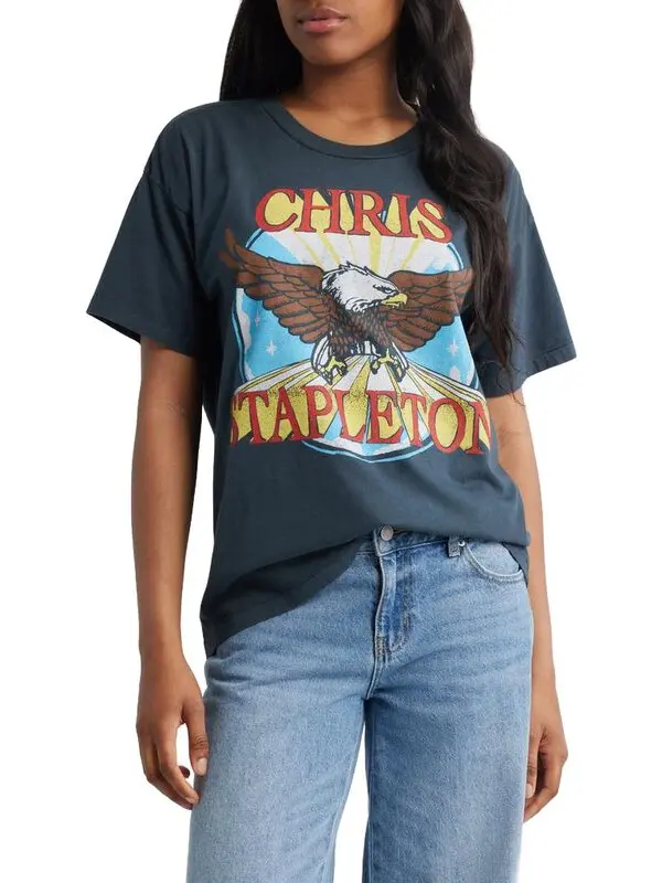 Daydreamer Chris Stapleton Eagle Graphic T-shirt - Vintage Black