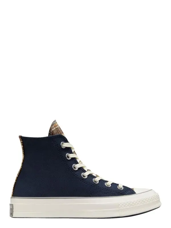 CONVERSE Chuck 70 High Canvas & Plaid Sneakers - Blue