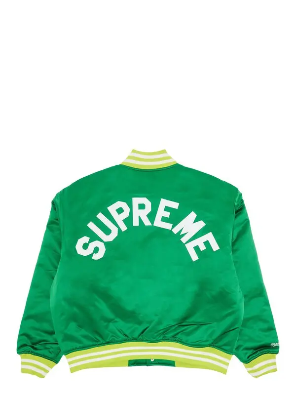 Supreme X Mitchell & Ness Satin Varsity Jacket - Green