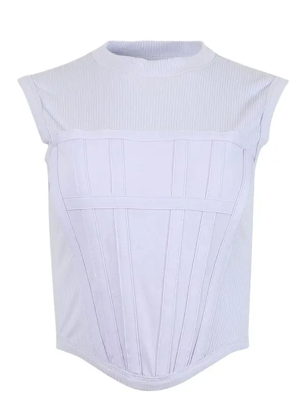 DION LEE Jersey Rib Corset Tank - Purple
