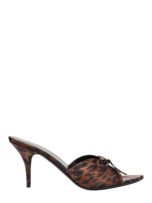 Balenciaga Knife Leopard Bow Stiletto Sandals - 8888 Leopard/silver