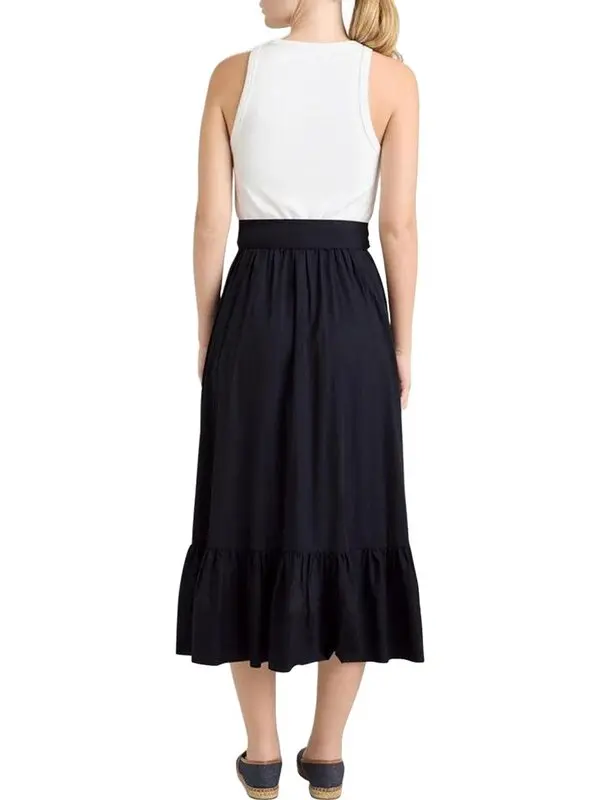 Cinq À Sept Zayla Two-tone Midi Dress - White Navy