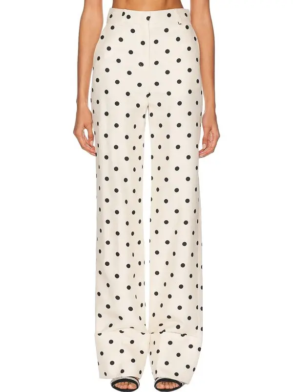 Valentino Garavani Patterned Wide Leg Pants - Betulla & Nero