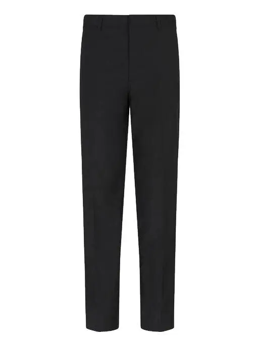 Emporio Armani Wool Poplin Chinos - Black
