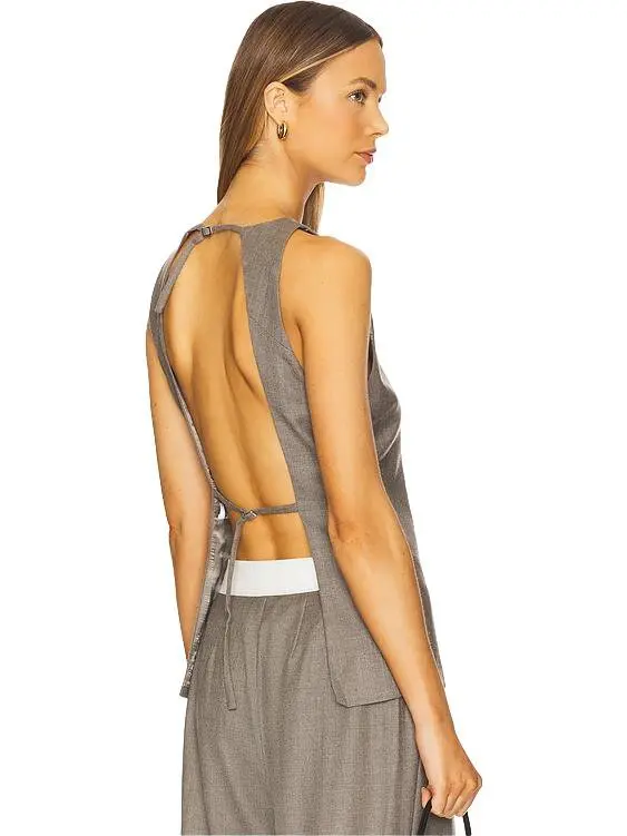 EAVES Myah Halterneck Top - Grey