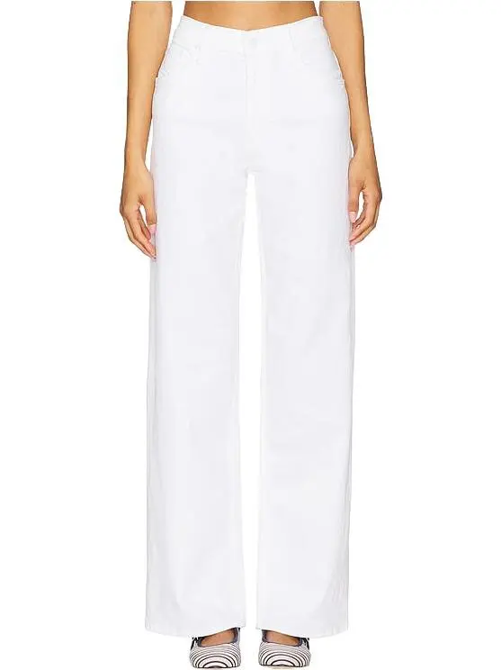 MOTHER The Spinner Zip Sneak Jeans - White