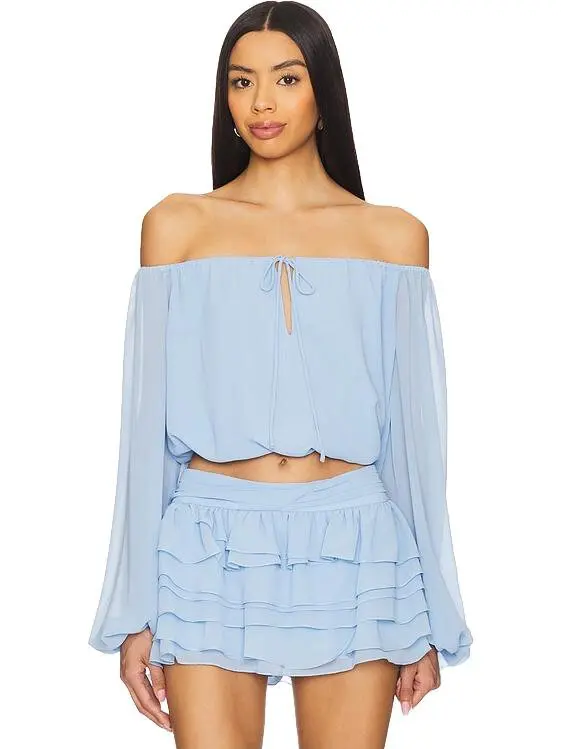 Amanda Uprichard Dallas Off-shoulder Blouse - Blue