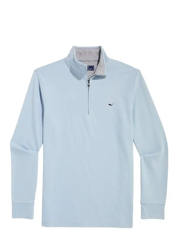 Vineyard Vines Saltwater Quarter-zip Sweater - Del Mar Blue