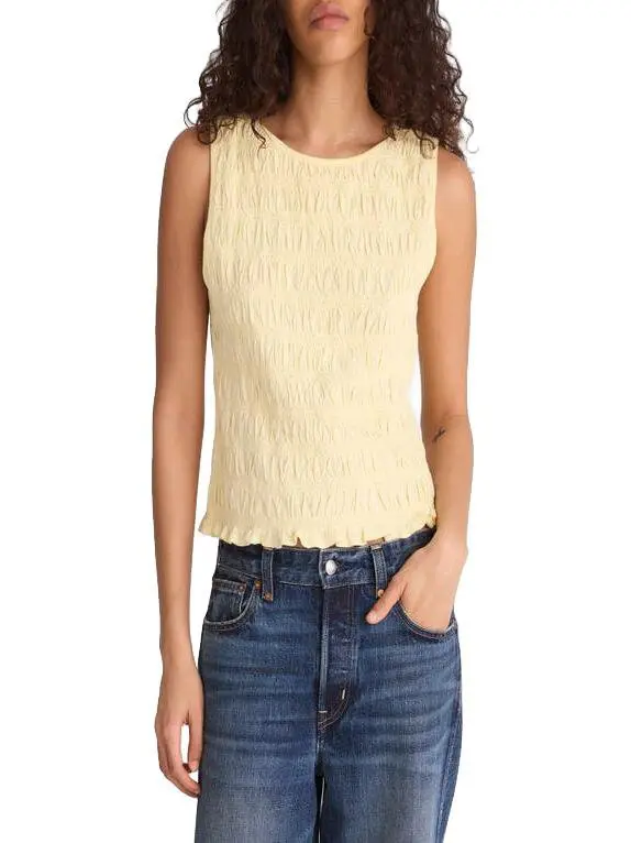 Madewell Smocked Tank Top - Sheer Pineapple