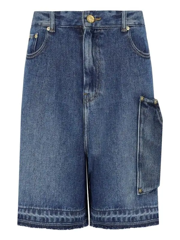 GANNI Denim Bermuda Shorts - Blue