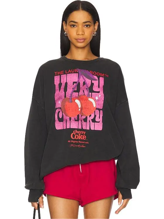 THE LAUNDRY ROOM Very Cherry Coke Jumper Sweatshirt - Black Snow