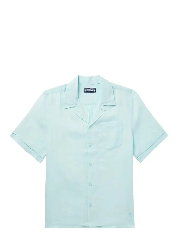 Vilebrequin Charli Camp-collar Linen Shirt - Blue