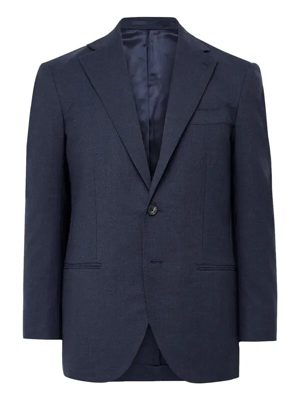 J. MUESER Waverly Slim-fit Wool-fresco Suit Jacket - Blue
