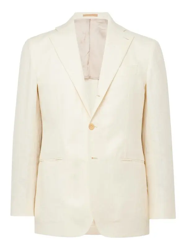 J. MUESER Waverly Slim-fit Linen Suit Jacket - Neutrals